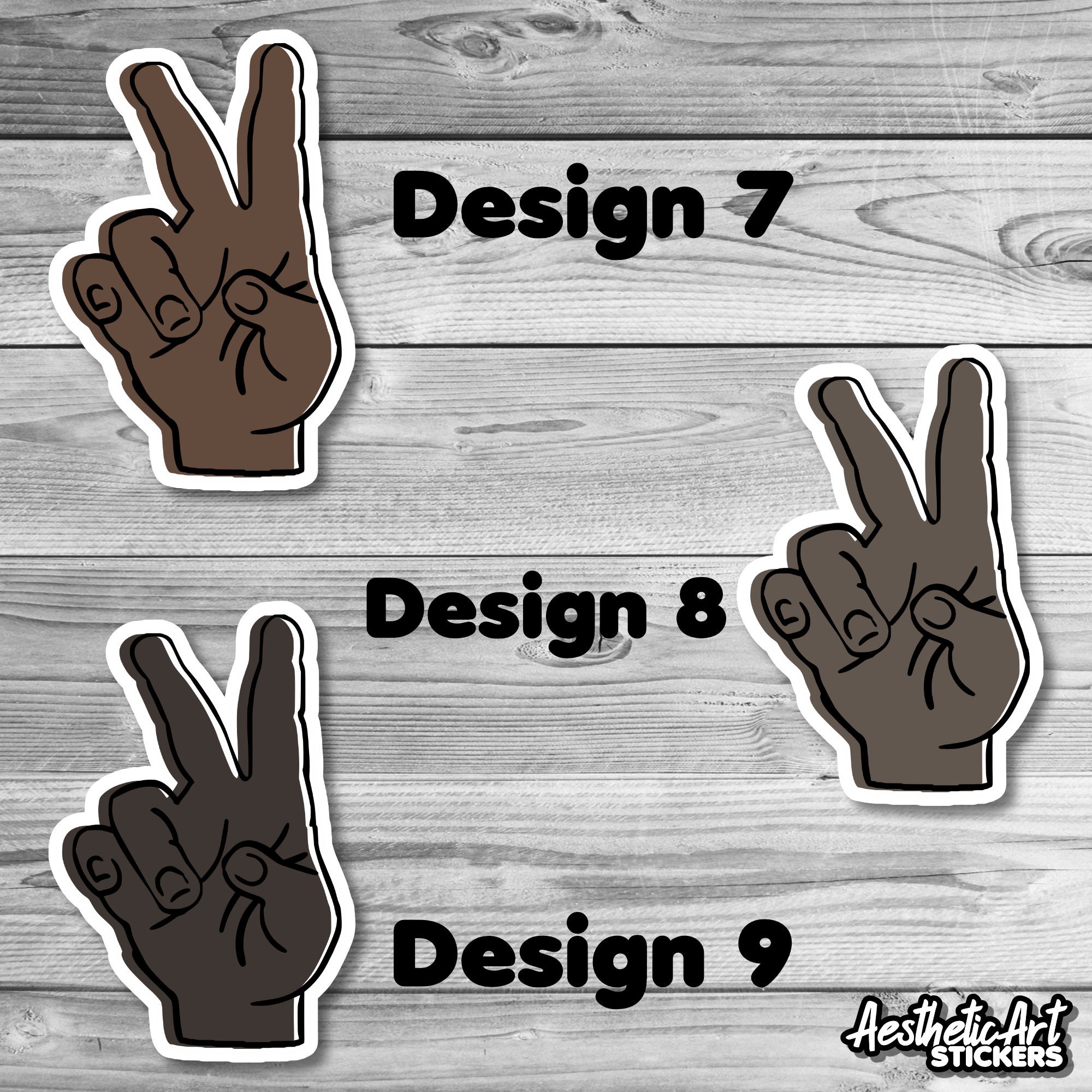 Melanin Hand Peace Signs Stickers Positive Love Vinyl Decals | Etsy