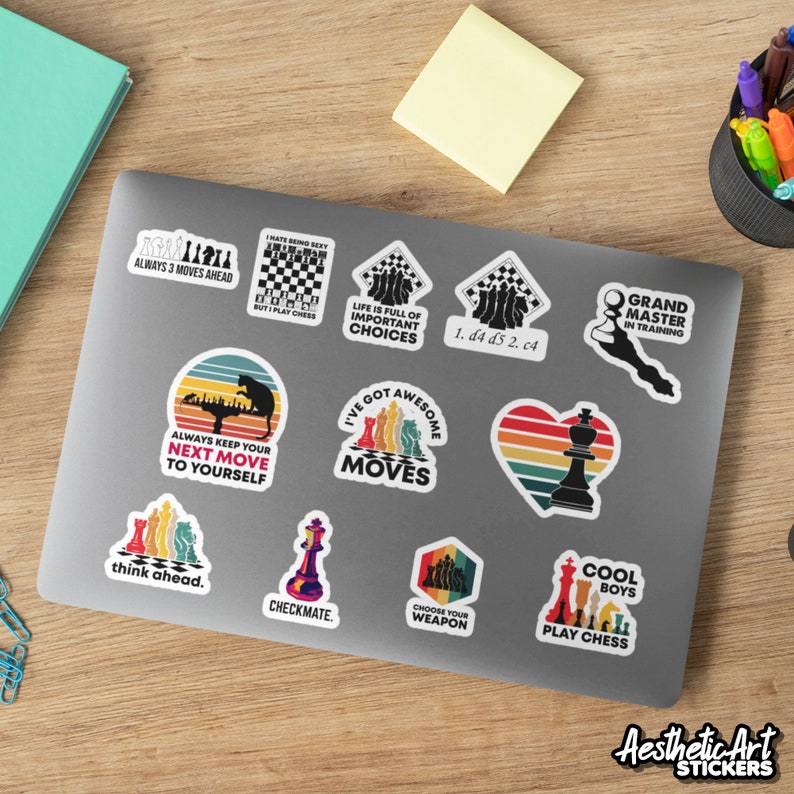 Chess Pieces Sticker Sayings Board Game Grandmaster Vinyl | Etsy