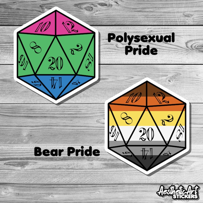 Dnd Dice LGBT Stickers Dungeon and Dragons Gay Pride Decals - Etsy