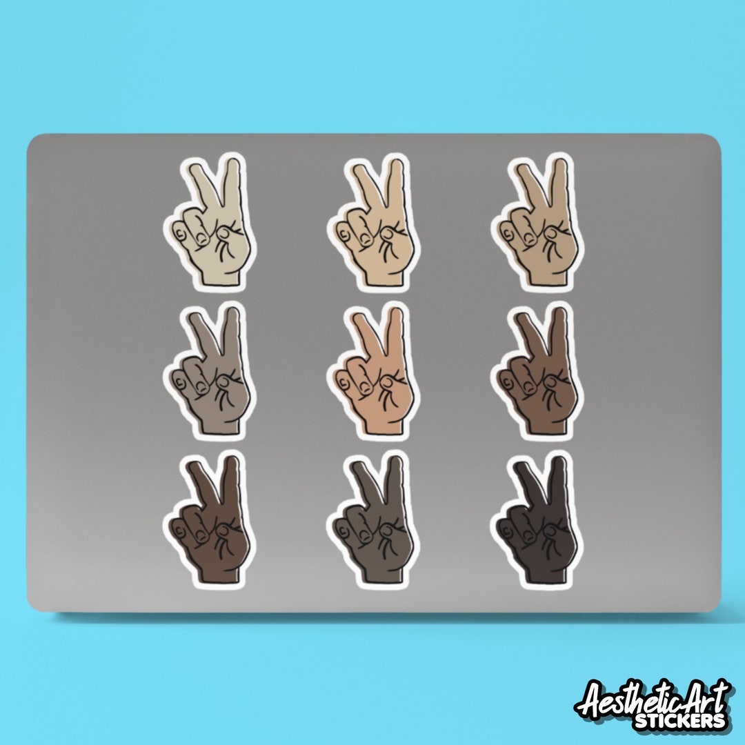 Melanin Hand Peace Signs Stickers, Positive Love Vinyl Decals, Kindness ...