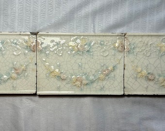 Lot of 7 Antique Providential Tile Works 6x6 Victorian Majolica ...