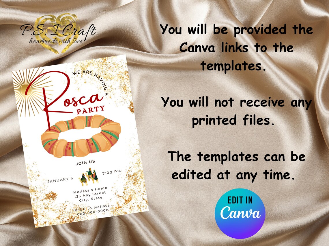 Editable Rosca Party Invitation, Rosca De Reyes Invite, Three Kings Day ...