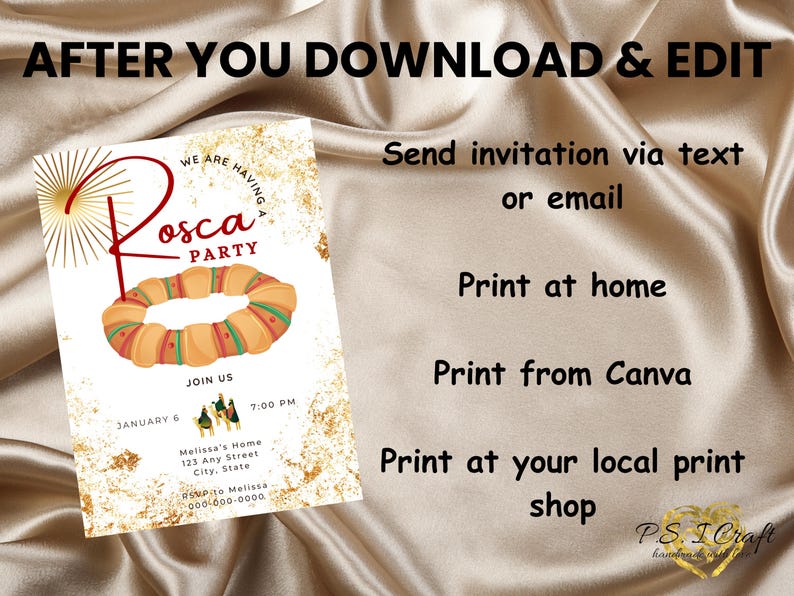 Editable Rosca Party Invitation, Rosca De Reyes Invite, Three Kings Day ...