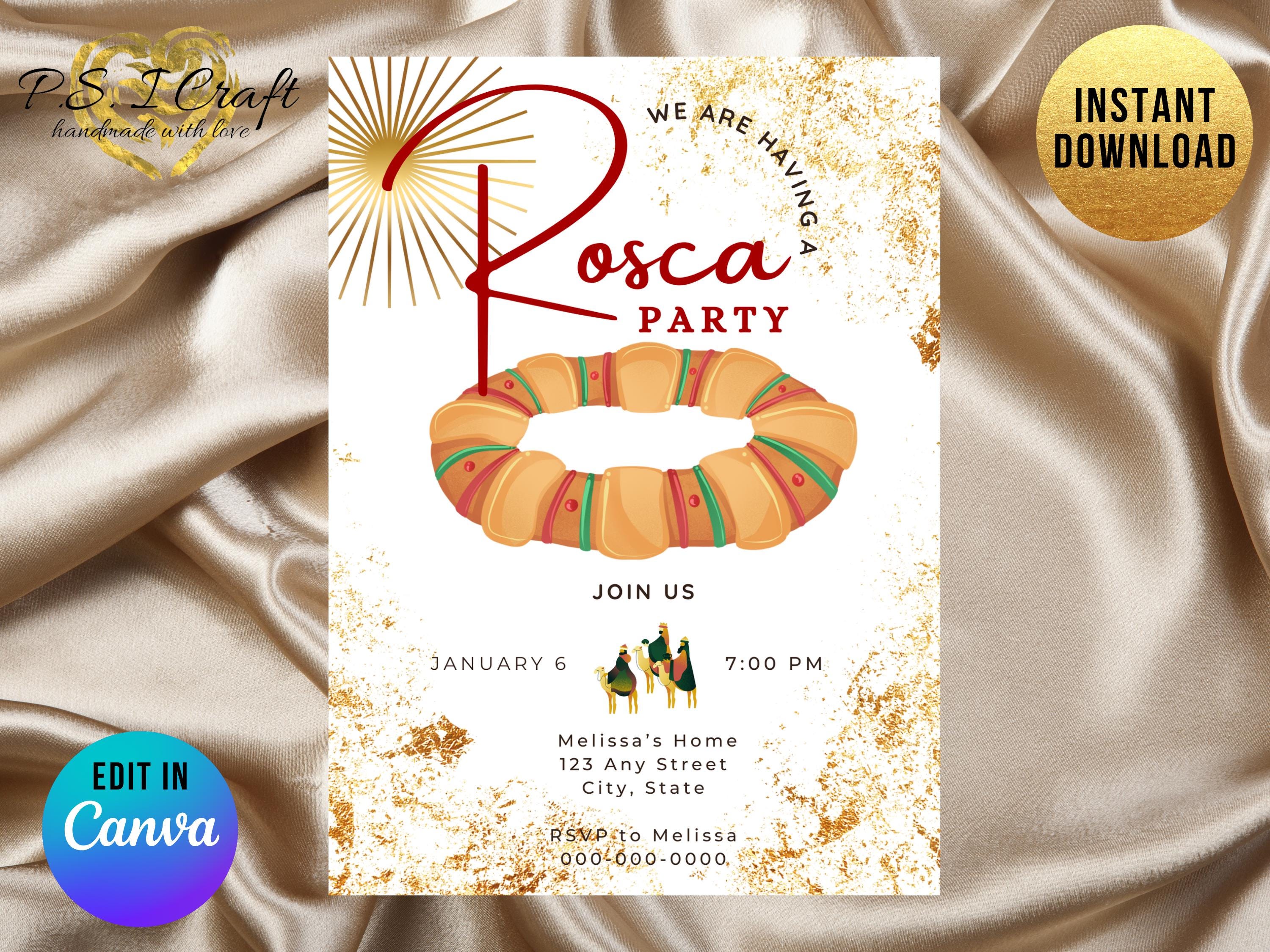 Editable Rosca Party Invitation, Rosca De Reyes Invite, Three Kings Day ...