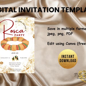 Editable Rosca Party Invitation, Rosca De Reyes Invite, Three Kings Day ...