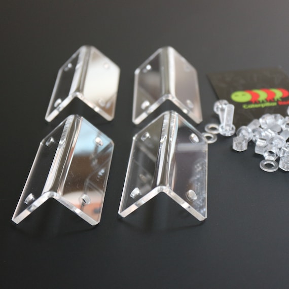 4 x Angle L Brackets Polished Clear Transparent Perspex | Etsy