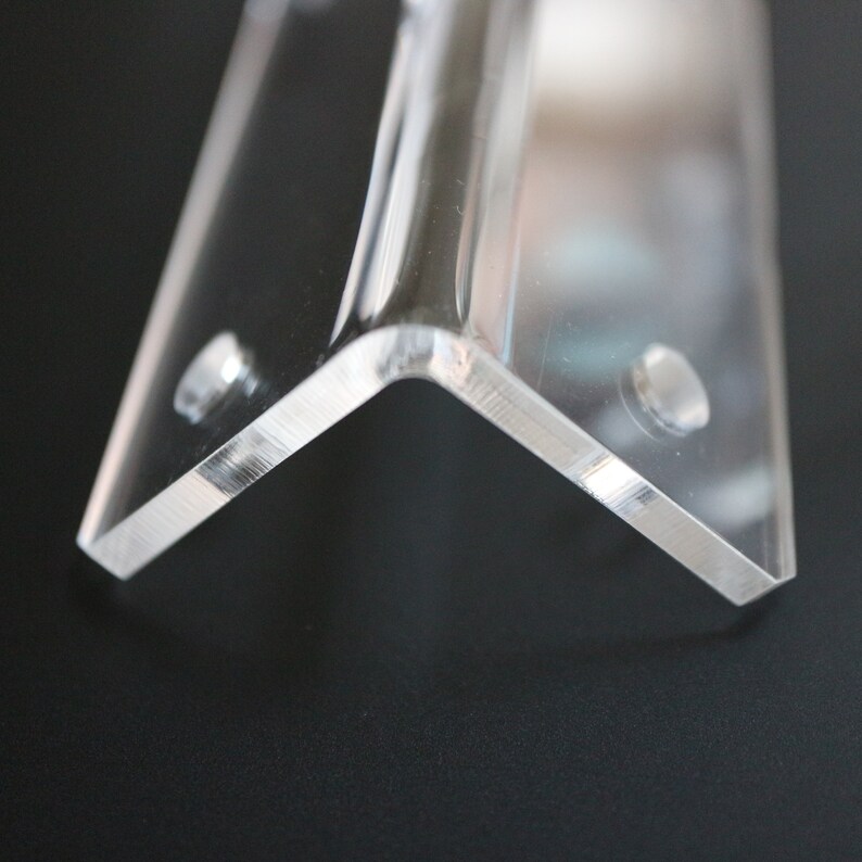 4 X Angle L Brackets, Polished Clear Transparent Perspex Acrylic 20x ...