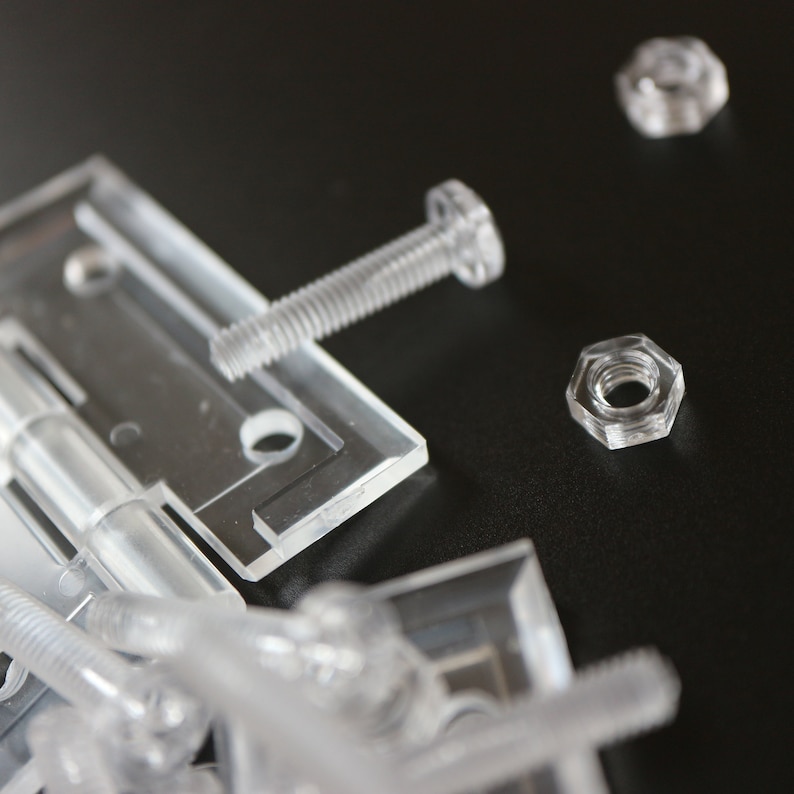 4 X Angled L Hinge Hinges Brackets, Clear Transparent Perspex Acrylic ...