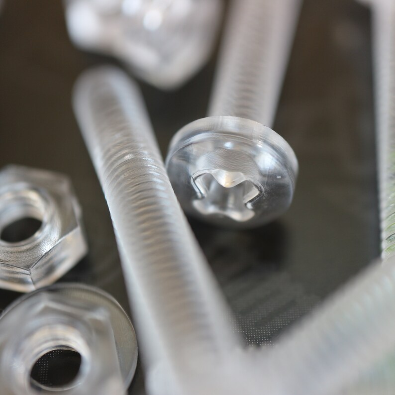 Transparent Clear Plastic Acrylic Nuts & Bolts Crosshead - Various ...