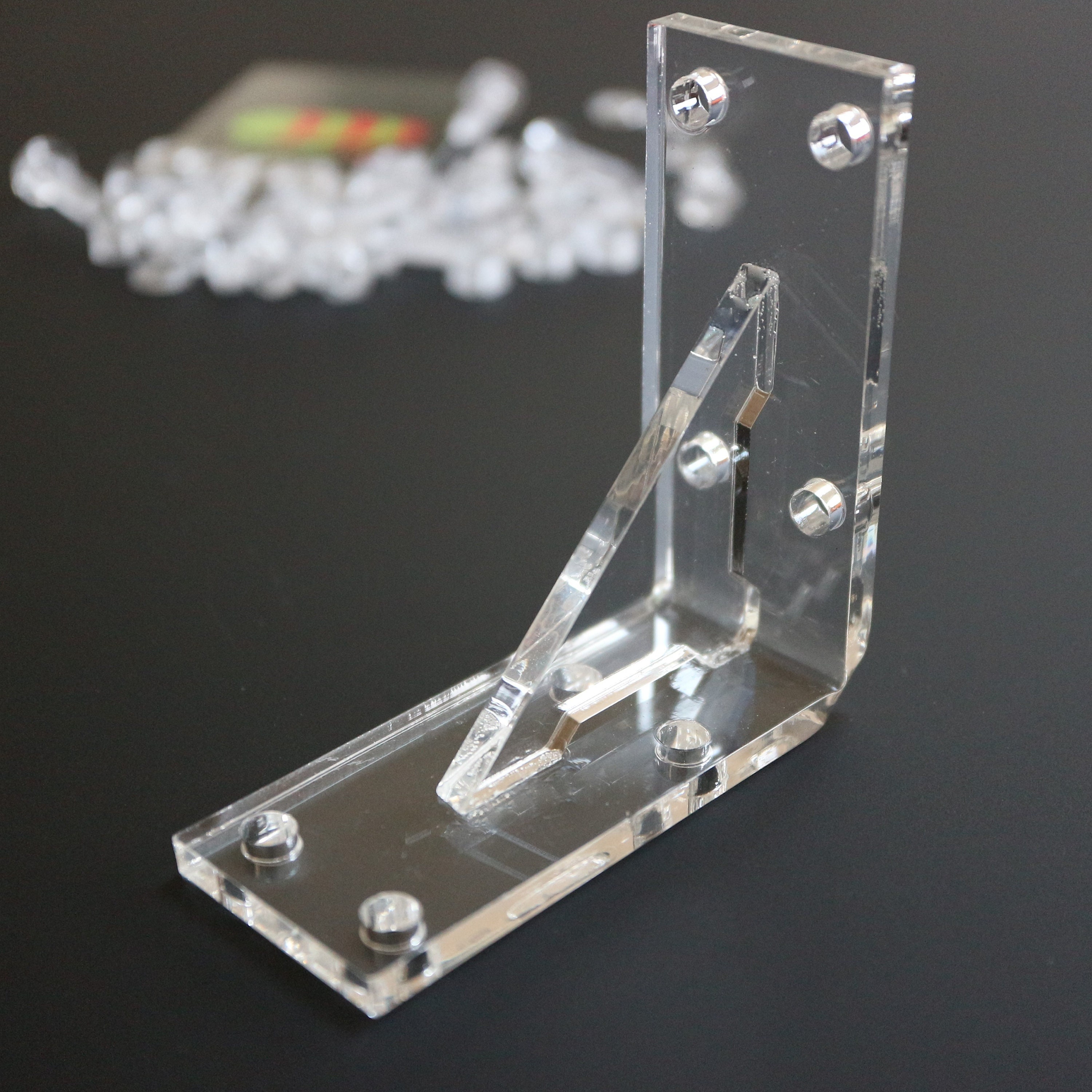 4x V4, 5mm Thick, Reinforced, Strong, Angle Transparent L Brackets ...