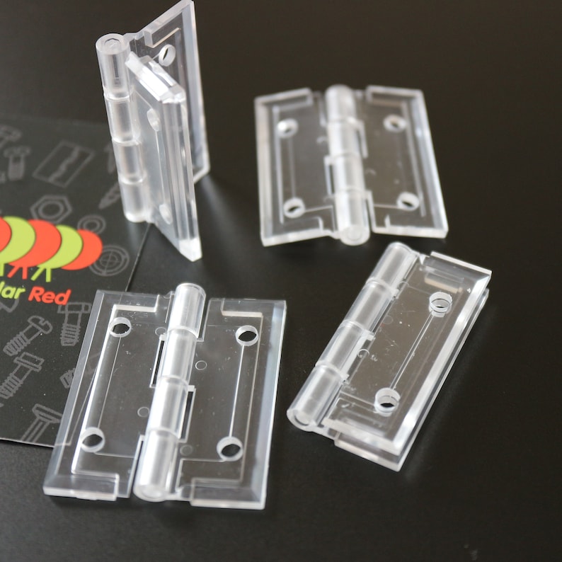 4 X Angled L Hinge Hinges Brackets, Clear Transparent Perspex Acrylic ...