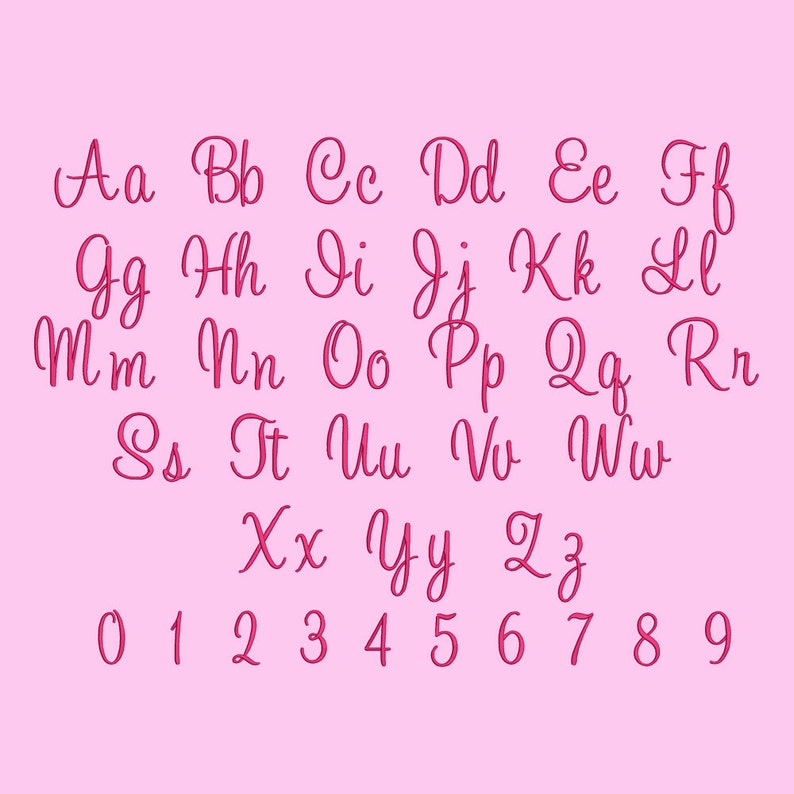 Sweetheart Embroidery Font 5 Size Font Machine Embroidery Font Instant ...
