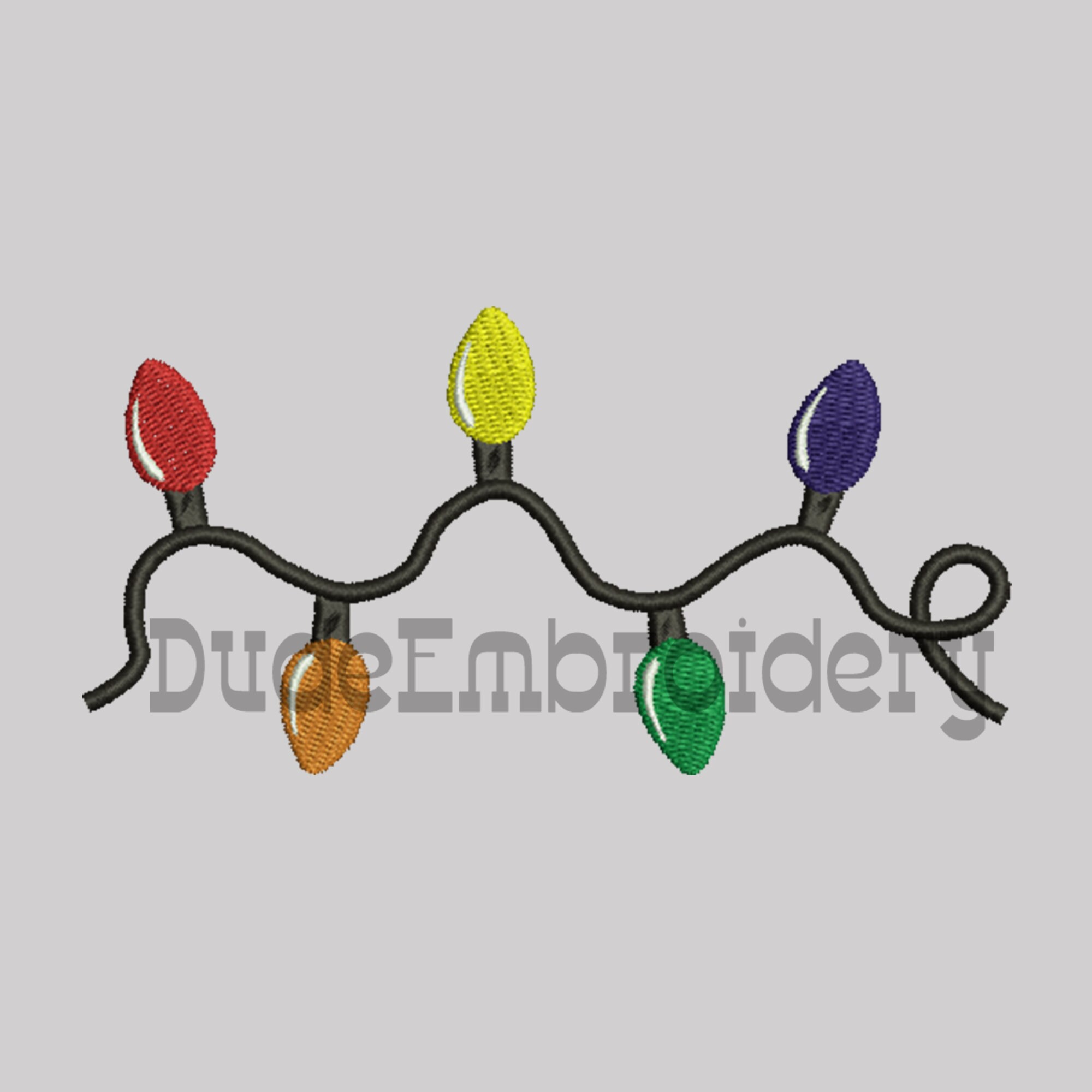 Christmas lights Embroidery Designs 7 Size Design Instant | Etsy