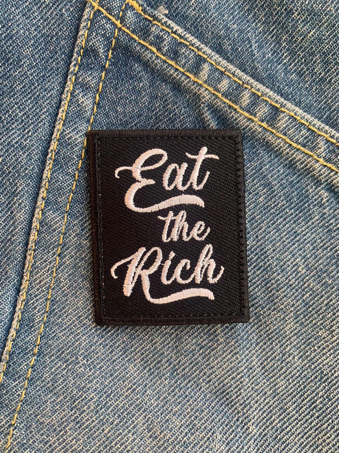 Eat the Rich Iron on Patches Embroidered Applique - Etsy