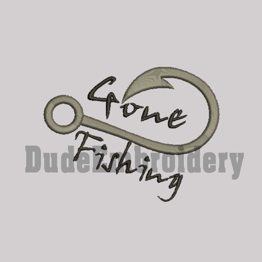 Gone Fishing Embroidery Designs 7 Size Design Instant Download 8 ...