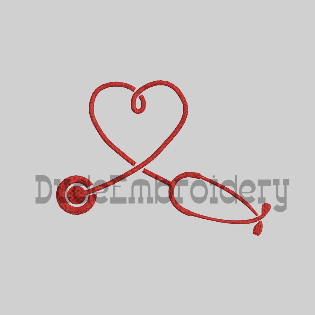 Heart Stethoscope Embroidery Designs 8 Size Design Instant Download 8 ...