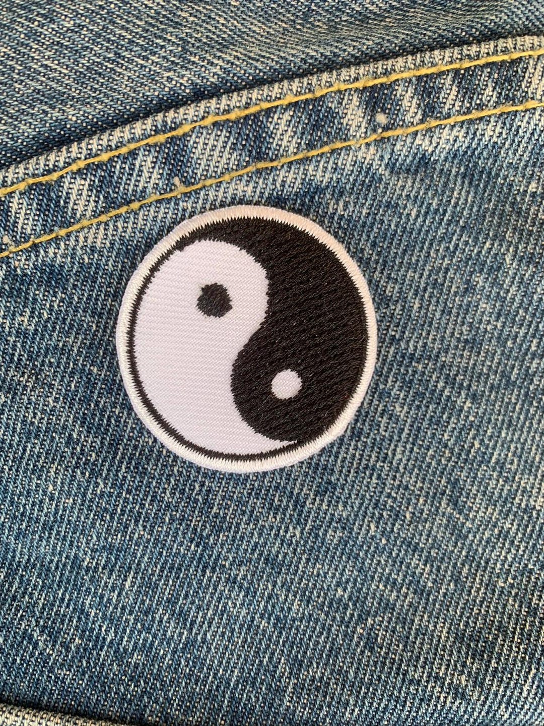 Yin and Yang Iron on Patches Embroidered Applique - Etsy
