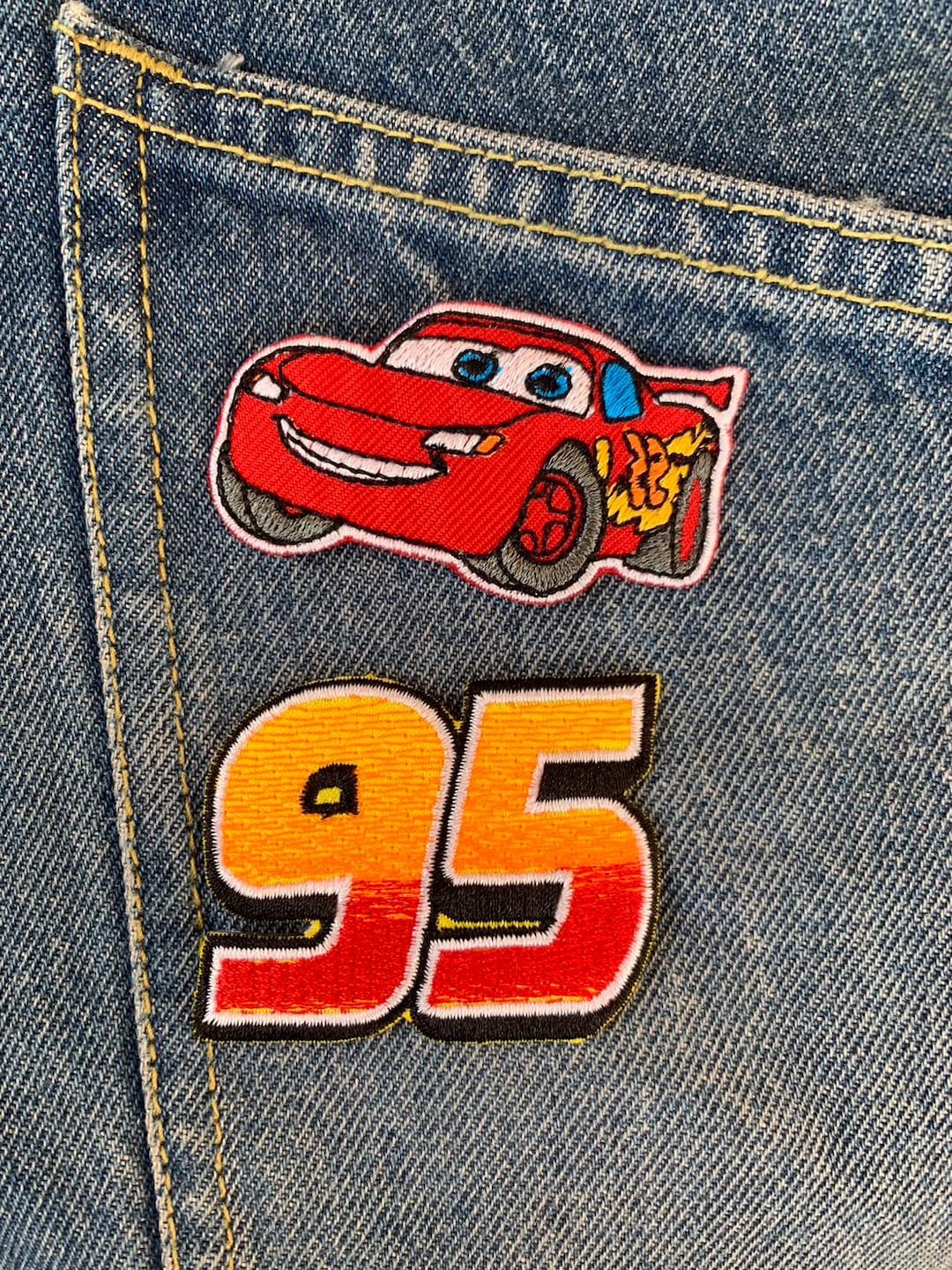 Racing Car Cartoon Iron on Patches Embroidered Applique - Etsy
