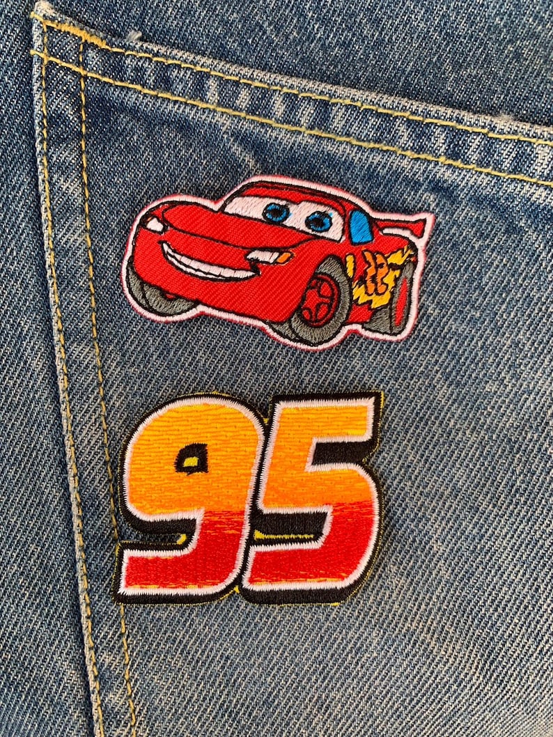 Racing Car Cartoon Iron on Patches Embroidered Applique - Etsy