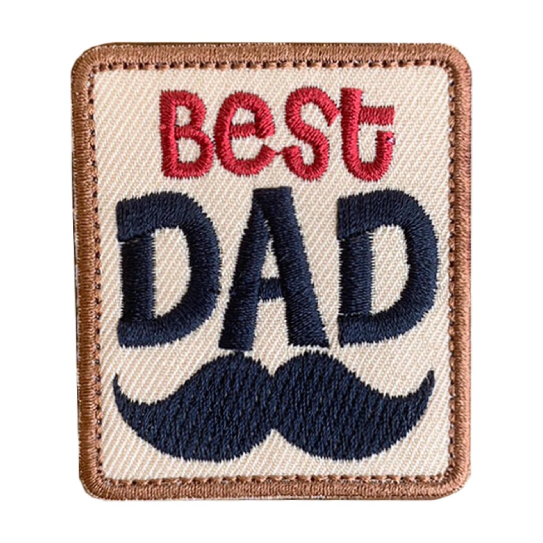 Best Dad Iron on Patches Embroidered Applique - Etsy