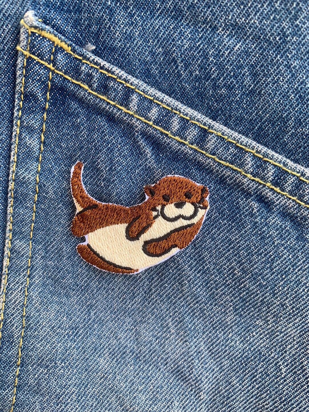 PATCH Cute Otter Tiny Otter Iron on Patches Embroidered Applique - Etsy