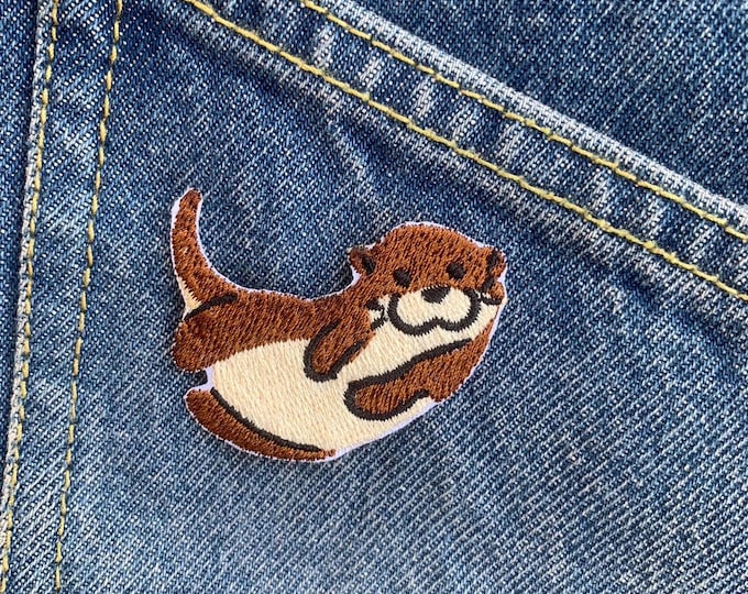 Otter Spotter Patch - Cute Iron on Woven Applique - Etsy Canada