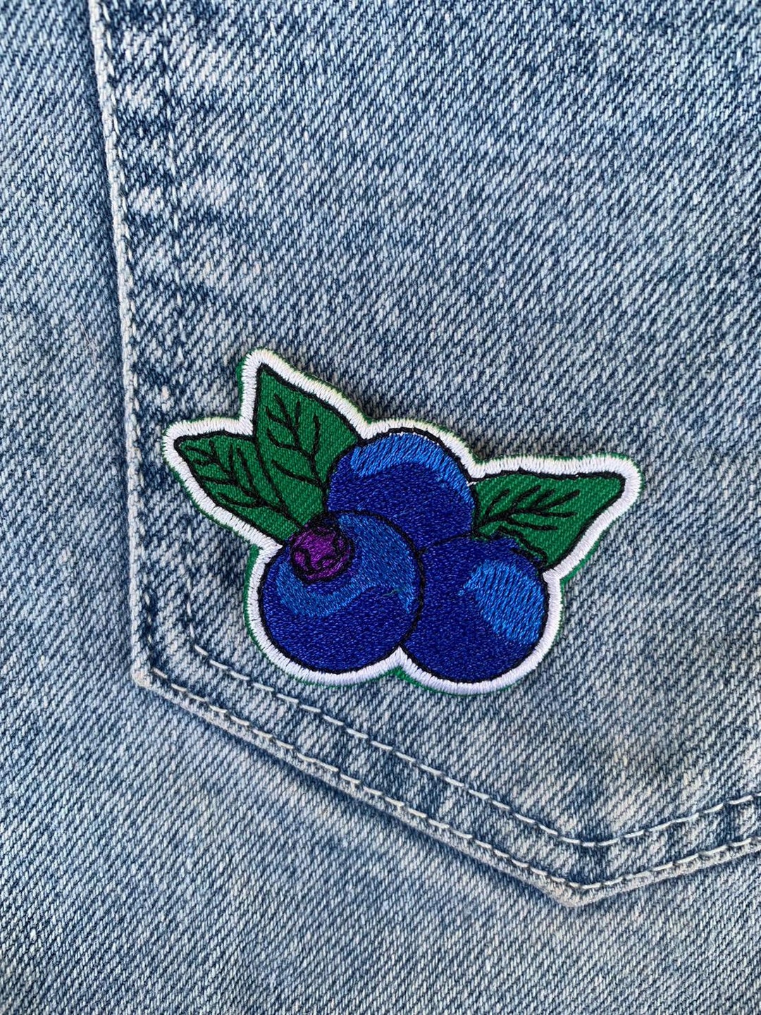 PATCH Blueberry Iron on Patches Embroidered Applique - Etsy