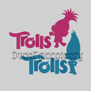Set Trolls Embroidery Designs 7 Size Instant Download 8 Formats Machine ...