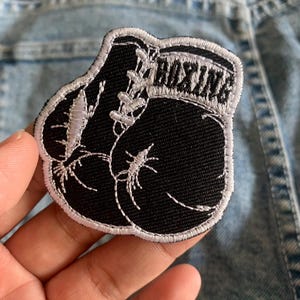 Boxing Gloves , Love Sport Iron on Patches Easy DIY Fix or Style ...