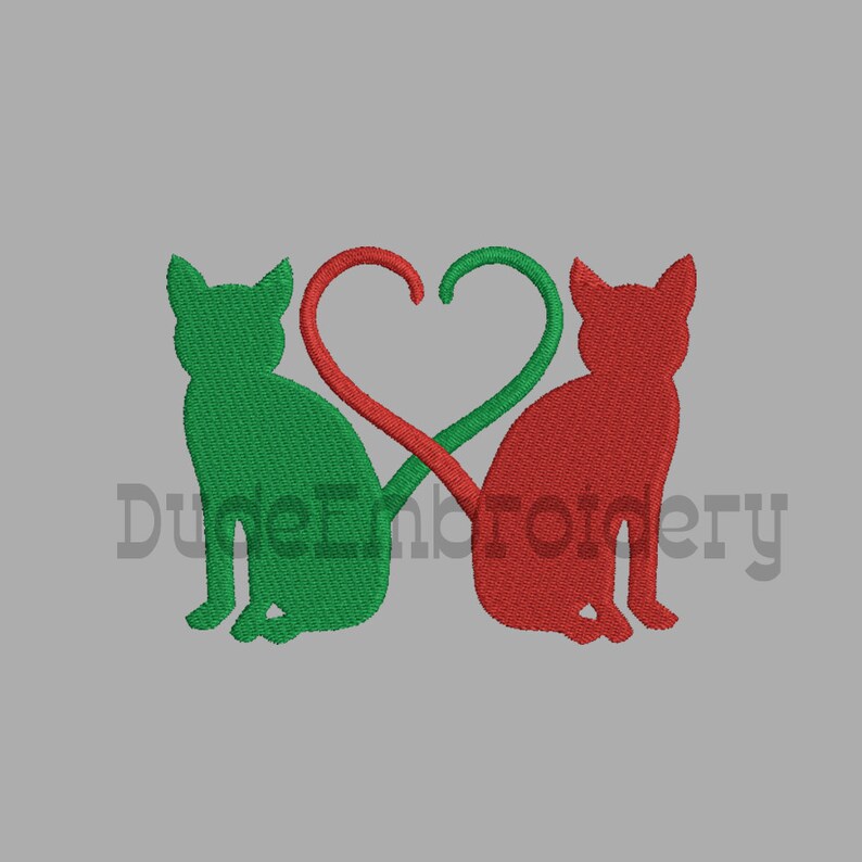 Cat Heart Embroidery Designs 9 Size Design Instant Download 8 - Etsy