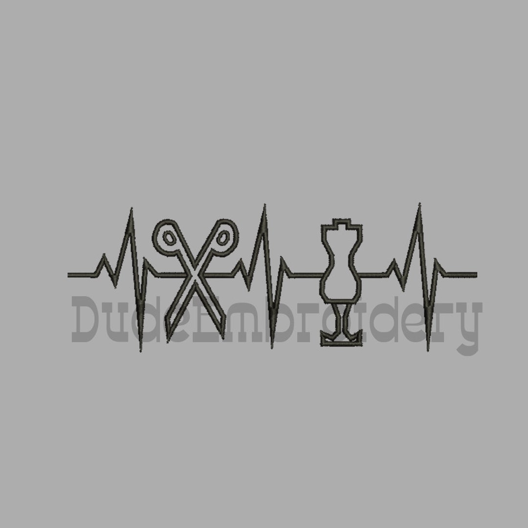Heartbeat Sewing Embroidery Designs 10 Size Design Instant Download 8 ...