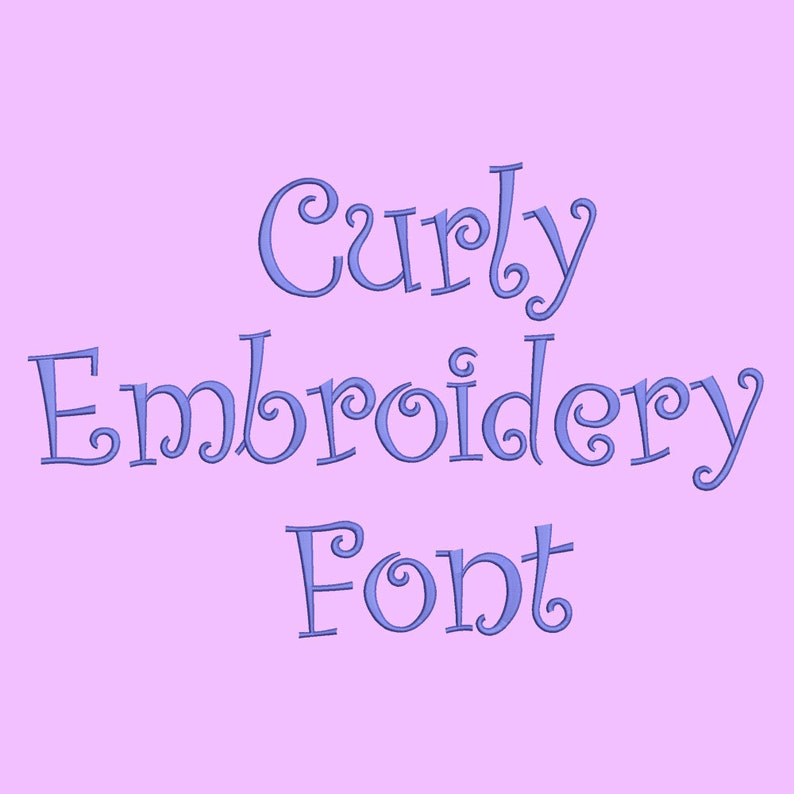 Curly Embroidery Fonts 5 Size Font Machine Embroidery Font Instant ...