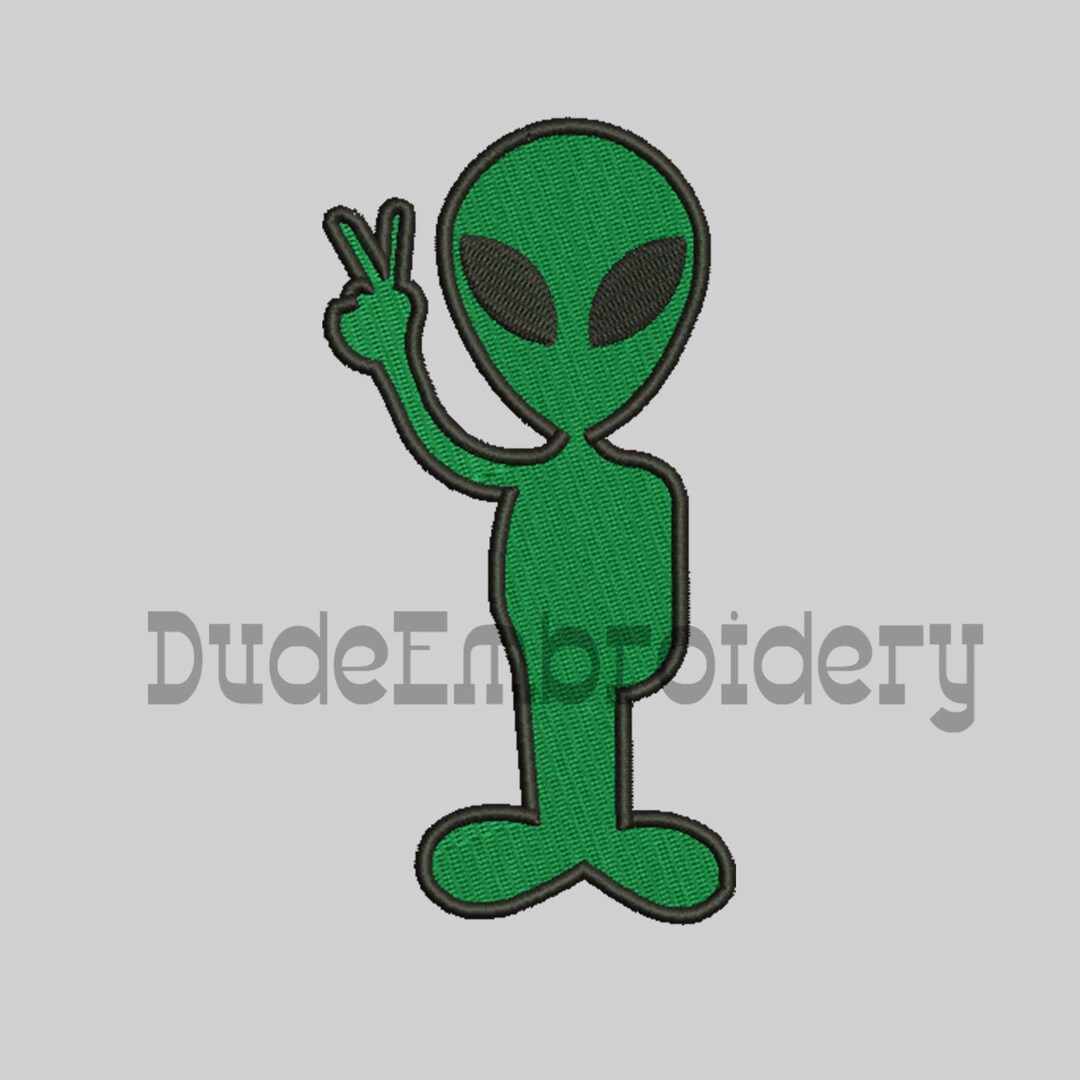 Alien Embroidery Designs 7 Size Design Instant Download 8 - Etsy