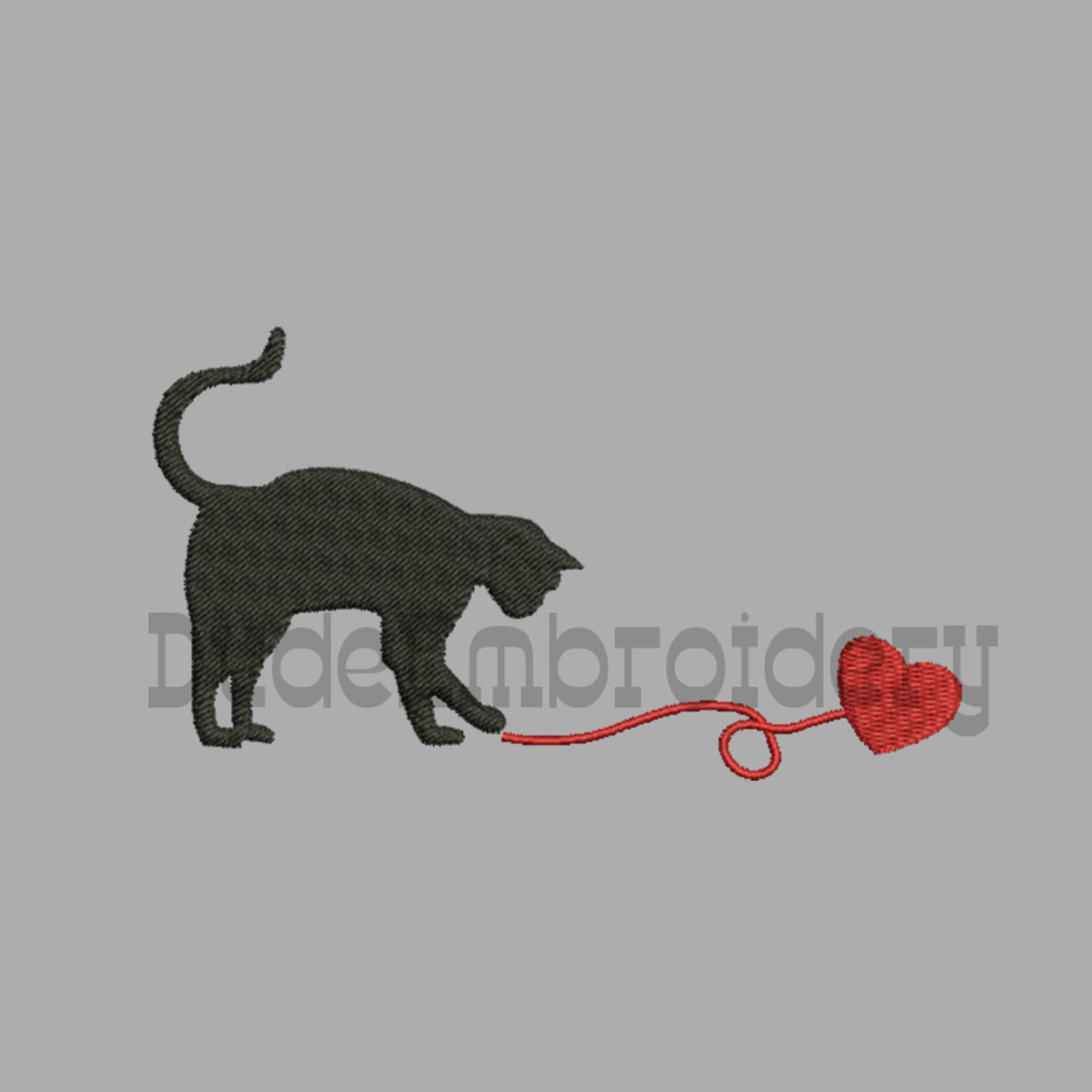 Cat Heart Embroidery Designs 7 Size Design Instant Download 8 - Etsy