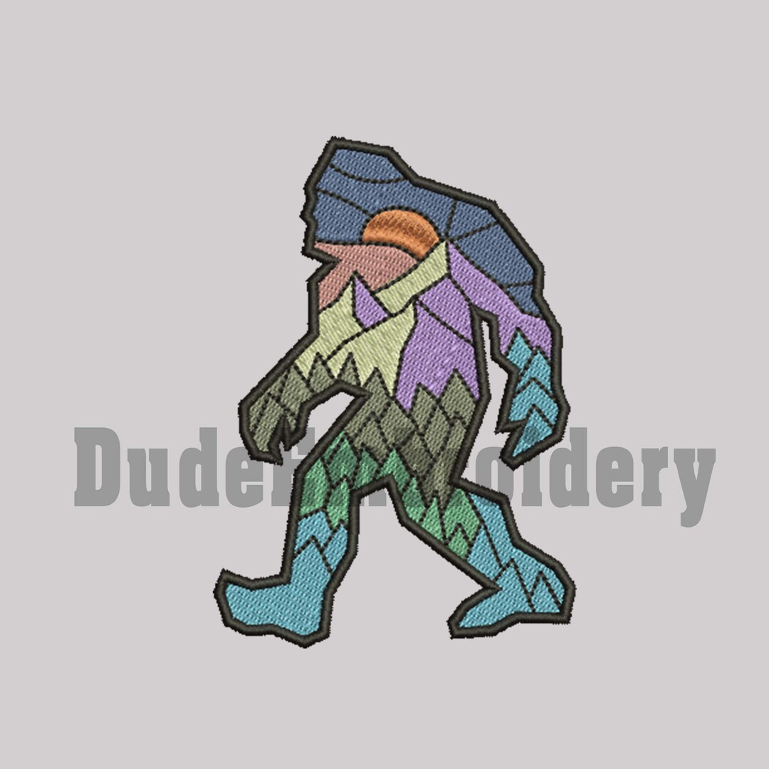 Bigfoot Embroidery Designs 5 Size Design Instant Download 8 Formats ...