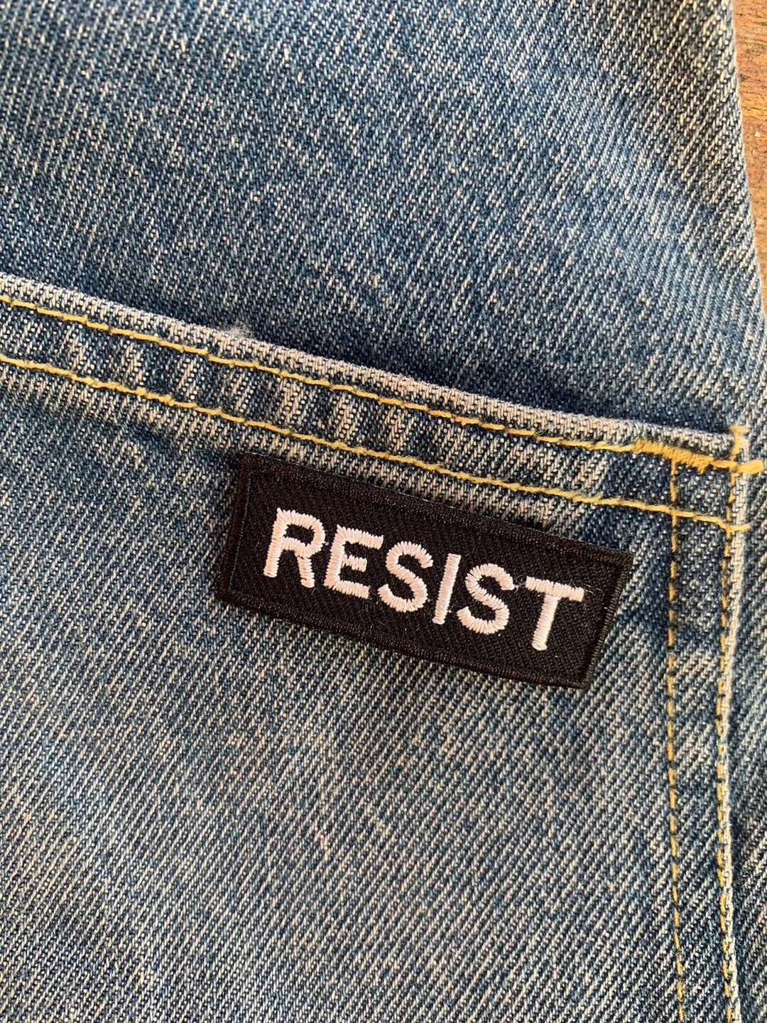 RESIST Iron on Patches Embroidered Applique - Etsy