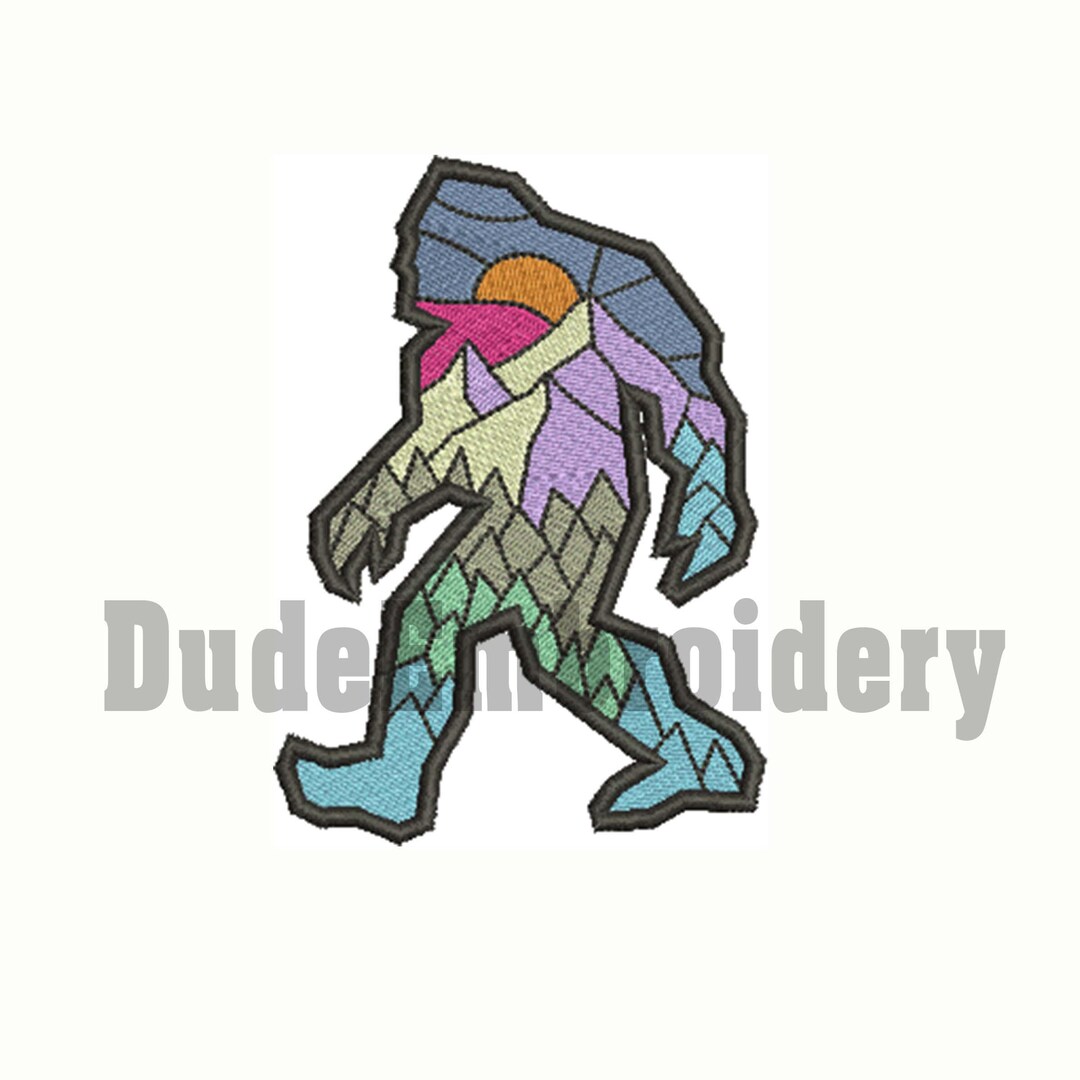 Bigfoot Embroidery Designs 5 Size Design Instant Download 8 Formats ...