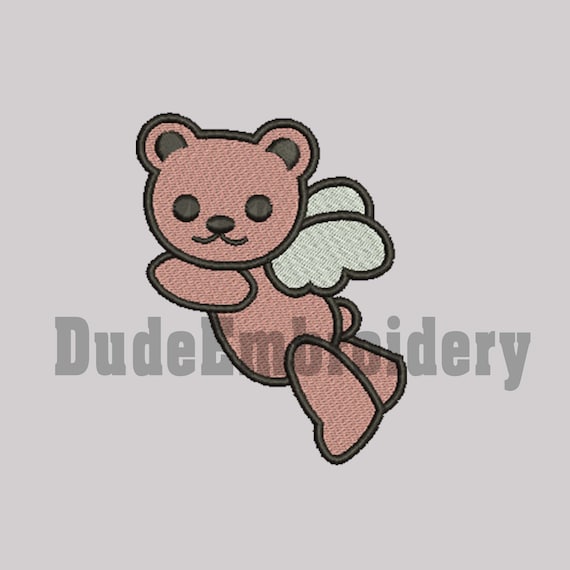 Winged Bear Embroidery Designs 5 Size Design Instant Download - Etsy