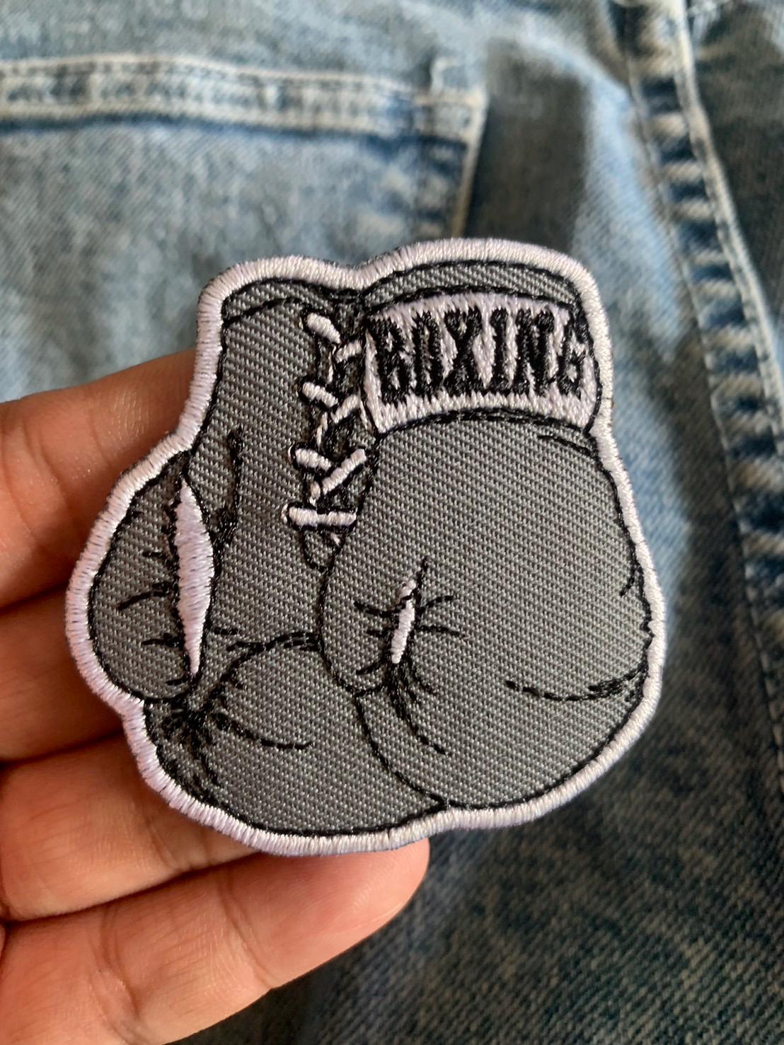 Boxing Gloves , Love Sport Iron on Patches Easy DIY Fix or Style ...