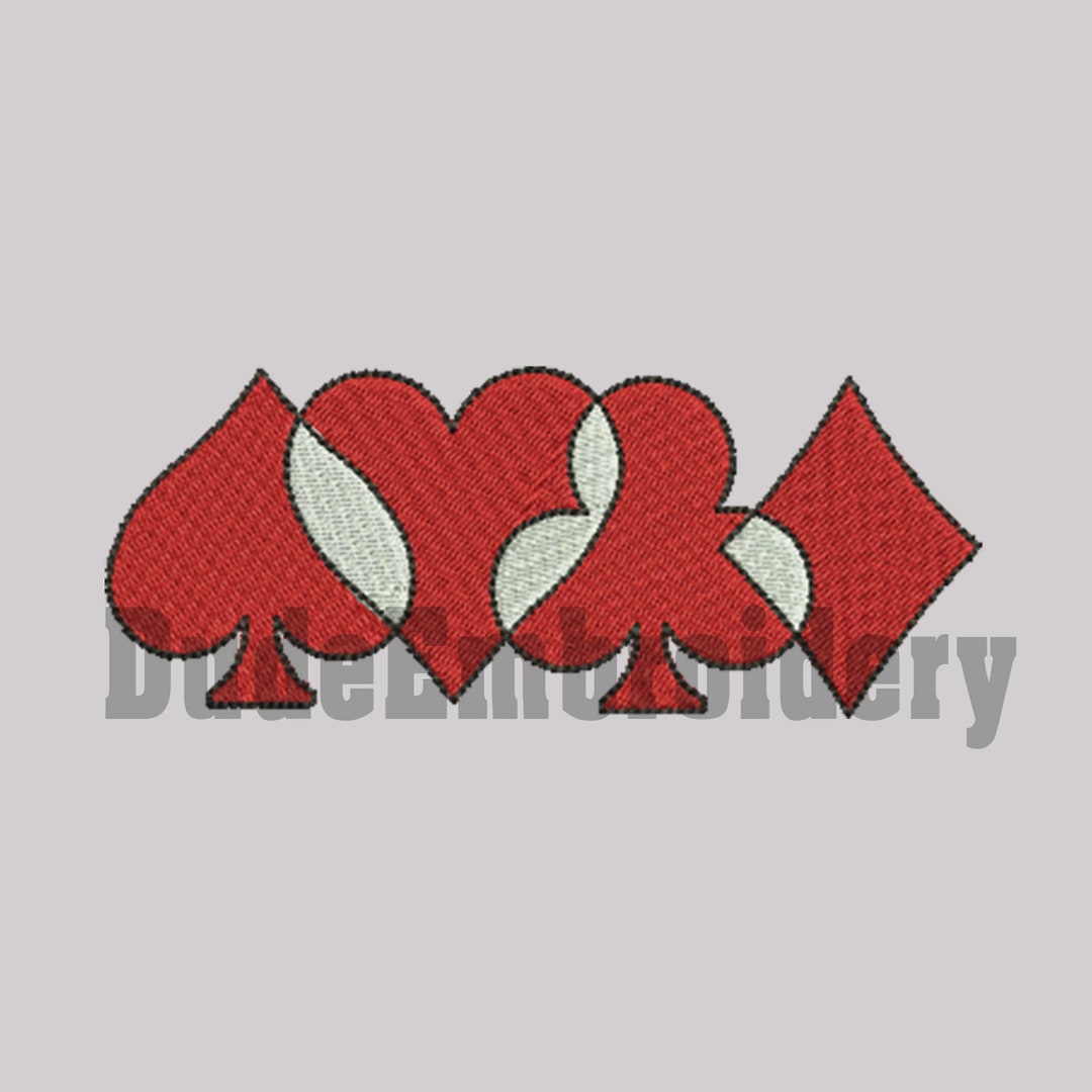 Card Suits Embroidery Designs 8 Size Design Instant Download 8 Formats ...
