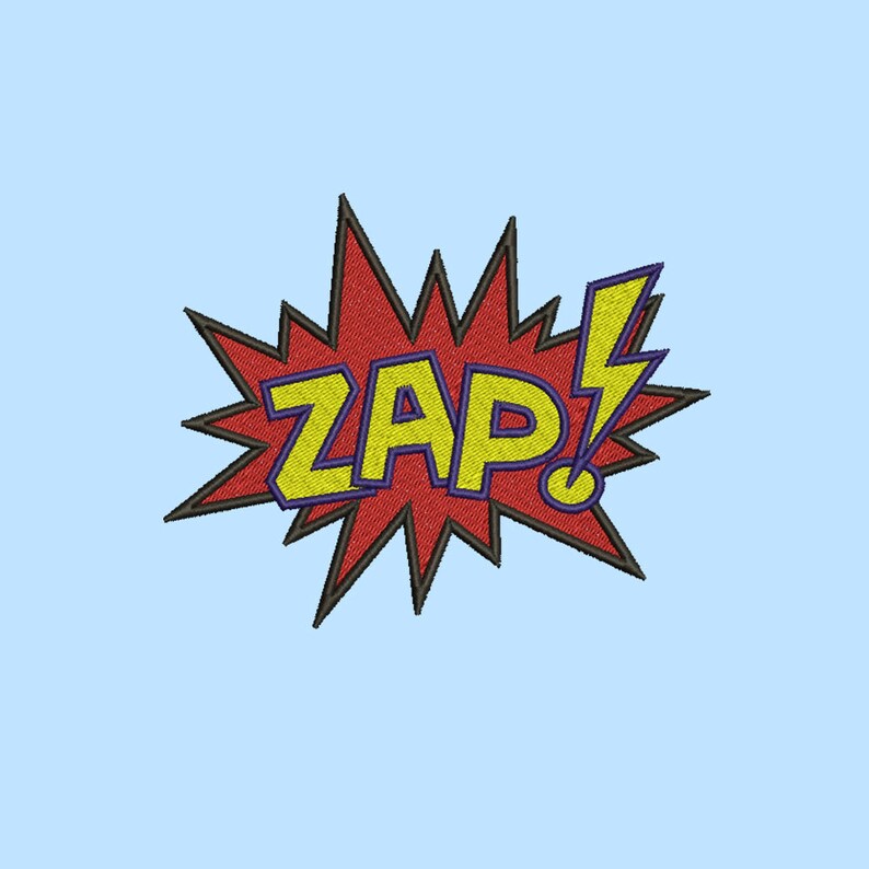 Bang Boom Zap Embroidery Designs 3 Size Bang Boom Zap Design | Etsy