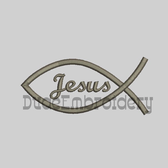 Jesus fish embroidery designs 7 Size Instant Download 8 | Etsy