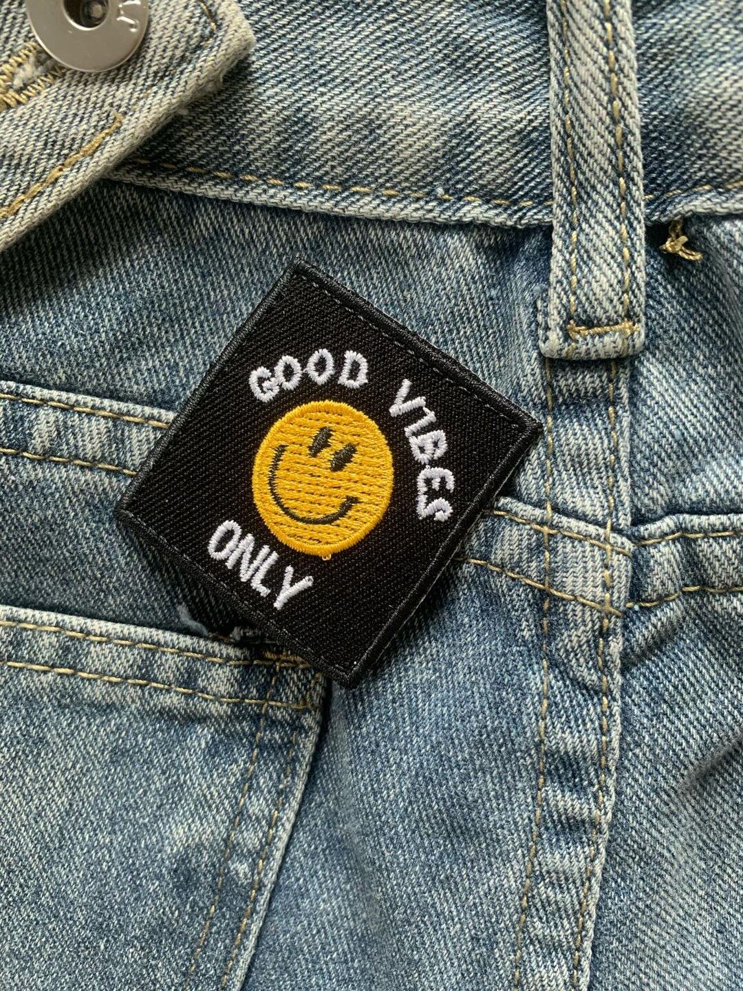 PATCH Good Vibes Only Iron on Patches Embroidered Applique - Etsy