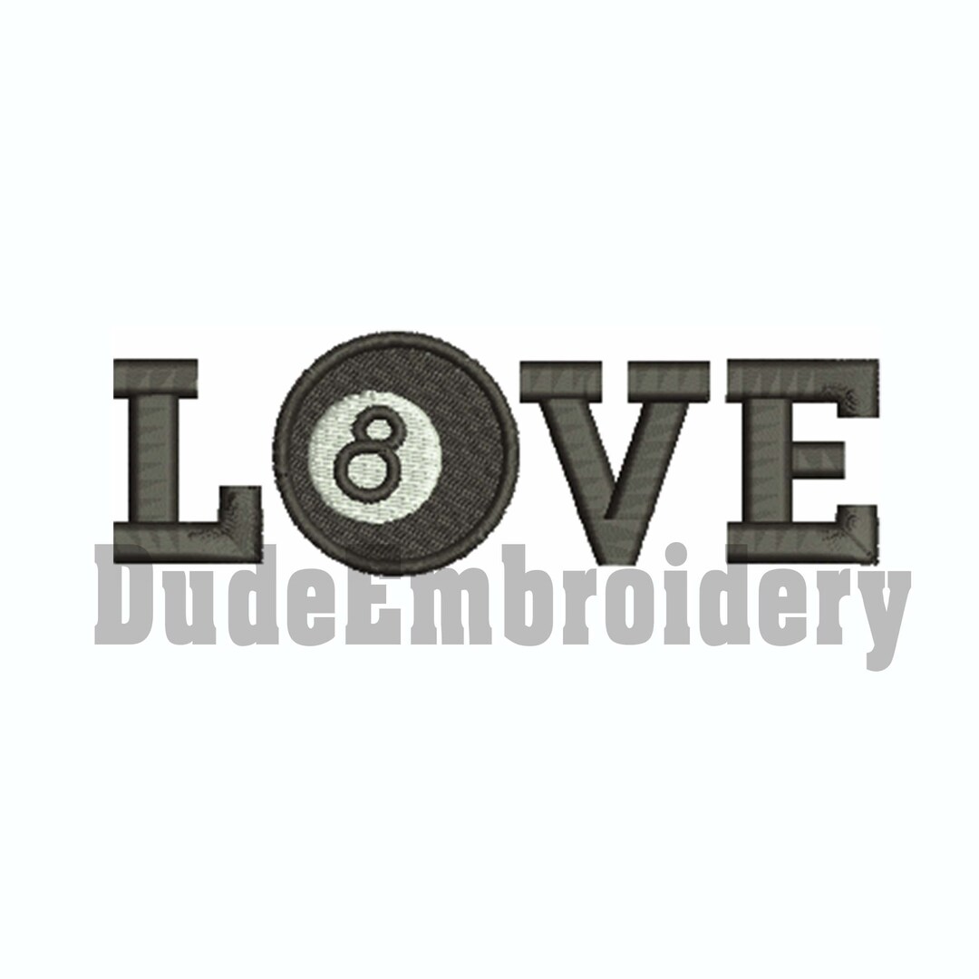 Love Billiard Embroidery Designs 7 Size Instant Download 8 Formats ...