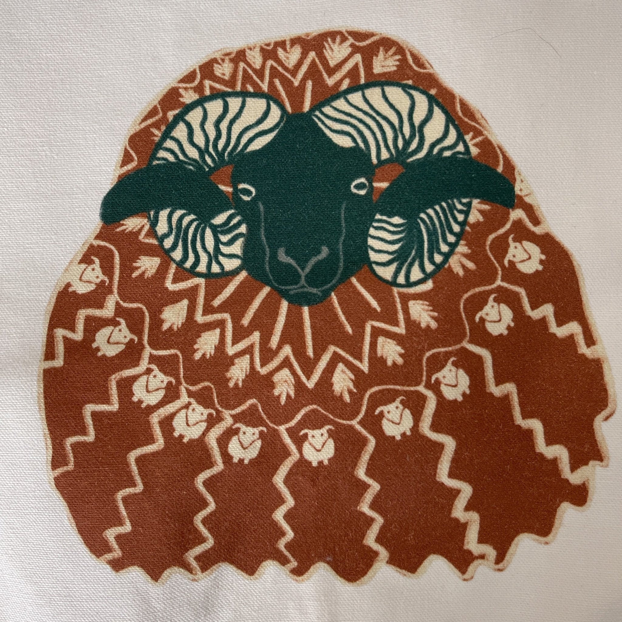 Large Cotton Canvas Tote - Icelandic Ram in Icelandic Sheep Sweater ...