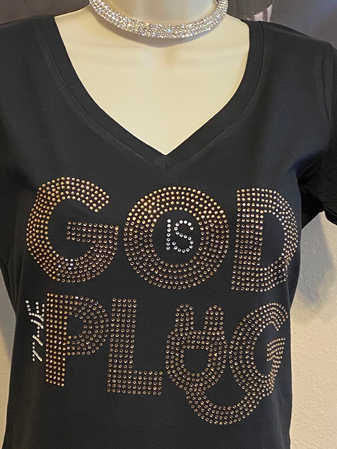GOD is the Plug Shirt GOD is the Plug Rhinestone Shirt - Etsy