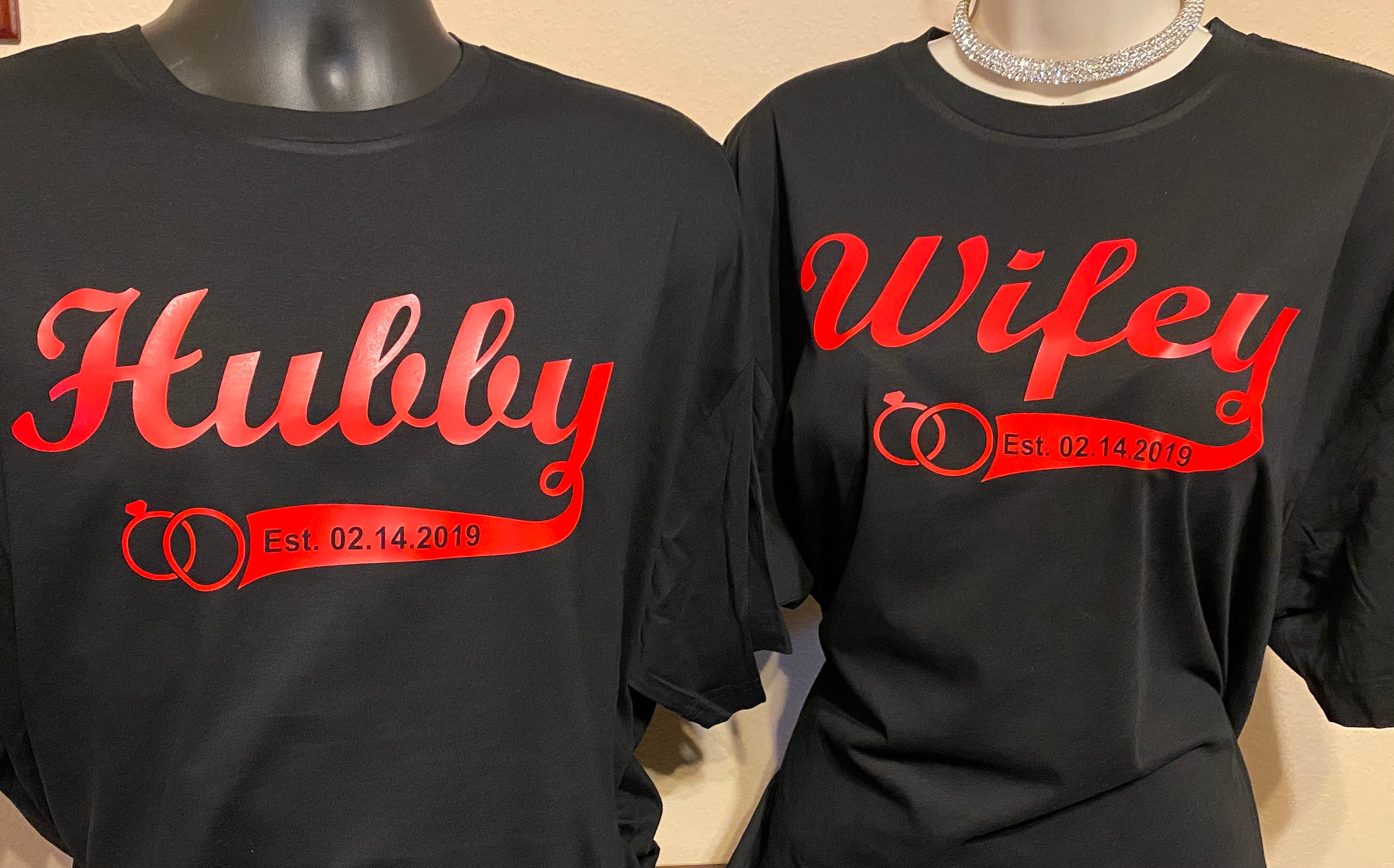 Hubby And Wifey Anniversary Shirts Couple Shirts Anniversary Etsy