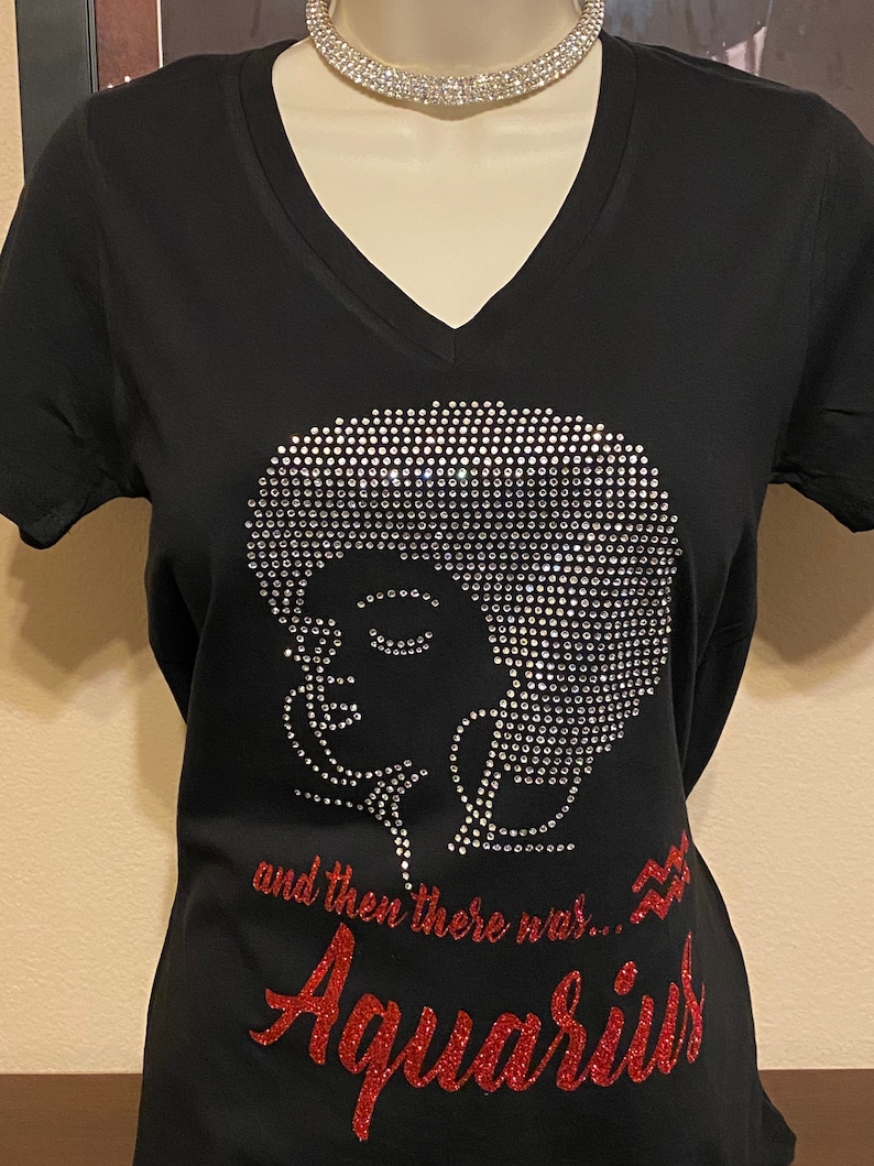 Rhinestone Zodiac T Shirt Bling Birthday T Shirt Horoscope Etsy