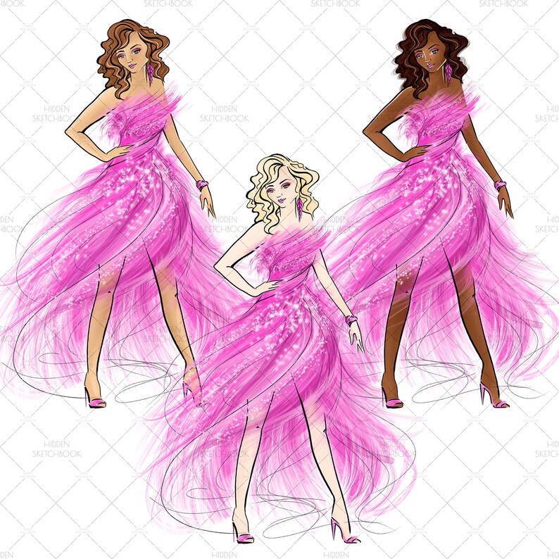 Pretty in Pink Clip Art Summer Flamingo Summer Tropical Floral Graphics ...