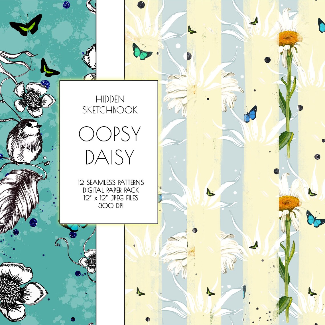 Oopsy Daisy Digital Paper Pack Seamless Patterns Summer Daisy - Etsy